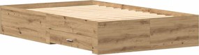 Rám postele Artisanový dub 120 x 200 cm Kompozitní dřevo 3333970