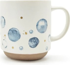 Hrnek Meno Puntík, 400 ml – porcelán New Bone China, akvarelové puntíky a zlaté detaily