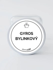 Samolepka na kořenky GYROS BYLINKOVÝ bílá 5 cm tučné písmo