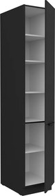 ARIA cc | vysoká skříňka 40 DK-210 2F potravinová s policemi | 40 cm | ANTI FINGERPRINT povrch | černá
