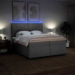 Box spring postel s matrací světle šedá 200 x 200 cm textil 3292895