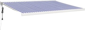vidaXL Zatahovací markýza modrá a bílá 4,5 x 3 m textil a hliník [3154574]