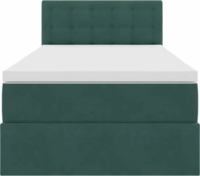 Postel s úložným prostorem Tmavě zelená 100 x 200 cm samet 3370860