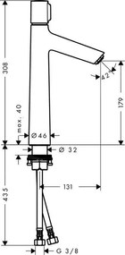 Hansgrohe Talis Select S, umyvadlová baterie 190, ovládání tlačítkem, chromová, 72045000