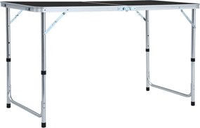 vidaXL Skládací kempingový stůl hliník 120 x 60 cm [48173] Barva: Šedá
