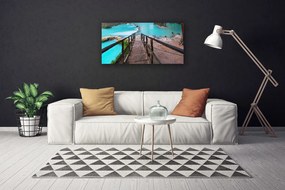 Obraz na plátně Schody Jezero Architektura 120x60 cm