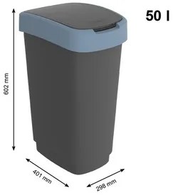 Rotho TWIST odpadkový koš 50L - modrá
