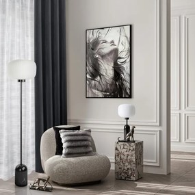 Stojící lampa se stínítkem LYLA 01 černá / bílá