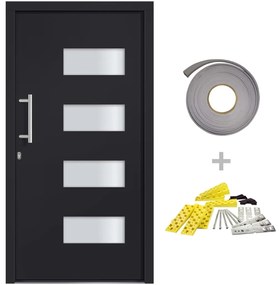 Vchodové dveře hliník a PVC antracitové 100 x 200 cm,  3056827