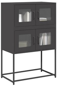 Skříň highboard černá 68x39x107 cm ocel