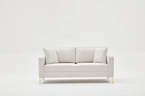 Hanah Home Dvoumístná pohovka BERLIN krémová se zlatou 180 cm 825BLC2791