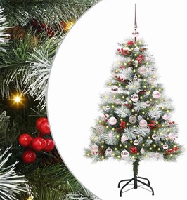 Umělý vánoční stromeček Zelená a bílá 120 cm PVC, kov a plast 3395163