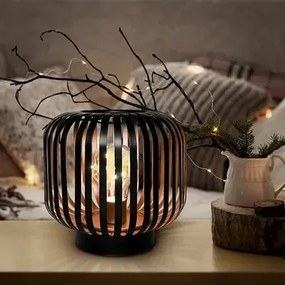 Solight WO3103 kovová oválná lucerna se žárovkou s micro LED měděná /