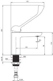 Deante Alpinia, umyvadlová baterie s lékařskou pákou as omezením teploty, chromová, DEA-BGAH020C