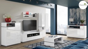 Casarredo - Komfort nábytek Obývací stěna FOLK barva bílá lesk/beton