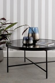 Present time Velký kulatý konferenční černý stolek se skleněnou deskou Smooth XL 82cm Leitmotiv