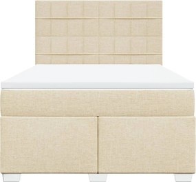 Box spring postel s matrací krémová 160x200 cm textil 3292844
