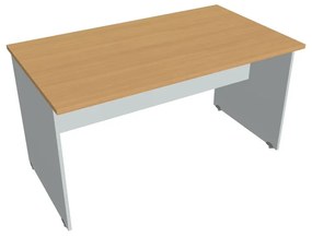 Stůl jednací rovný 140 cm - Hobis Gate GJ 1400 Dekor stolové desky: buk, Dekor lamino podnože: šedá