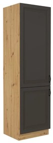 Vysoká kuchyňská skříňka Retroline 60 LO-210 2F, Barva: dub artisan + grafit