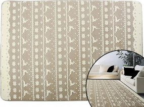 Koberec 3D Plyš Měkký 160x230 Bergen Beige Béžový Norský
