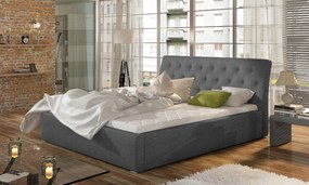 Eltap Čalouněná postel Milano s úložným prostorem Materiál a barva potahu: Kronos 19 - tmavě zelená, Rozměry (cm): 140x200