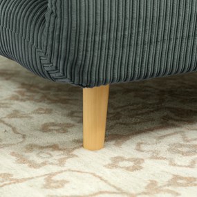HOMCOM 2-v-1 Spací Pohovka S Křeslem, Skládací Matraci pro Hosty v Corduroy Vzhledu, pro Ložnici a Obývací Pokoj, Zelená, 82 x 89 x 83 cm