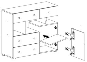 DELTA | komoda DL11 | 110 cm | dub/antracit