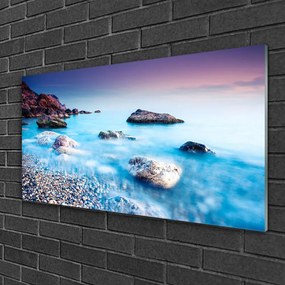 Obraz na skle Moře Kameny Krajina 120x60 cm
