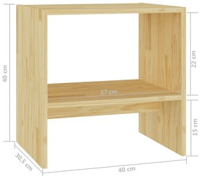 Noční stolek 40 x 30,5 x 40 cm masivní borové dřevo - Default Title