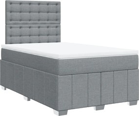 Box spring postel s matrací světle šedá 120x190 cm textil 3291621