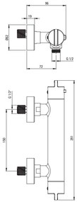 Deante Cascada, termostatická sprchová baterie, titanová, DEA-BCH_D4BT