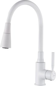 Invena Hula, vysoká dřezová baterie 2-funkční, bílá, INV-BZ-85-P02-L