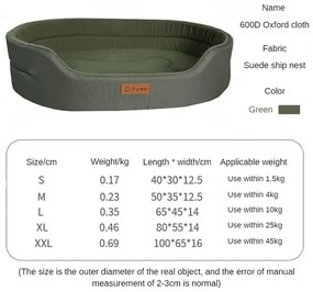 Klasický pelíšek pro domácí mazlíčky - oválný, jednobarevný (5 velikostí) Barva: zelená, Velikost: XXL 100 X 65 X 16 cm 