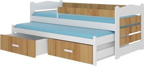 Postel dvojitá s bariérou TIARRO 180x80 bílá – artisan (87 x 80) cm