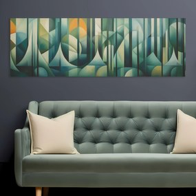 Obraz na plátně - Jehličnatý les v abstraktním stylu FeelHappy.cz Velikost obrazu: 240 x 80 cm