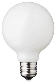 LED žárovka Globe, E27, Ø 8 cm, matná, 5 W, 2 200 K