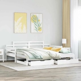 Válenda s přistýlkou a zásuvkami bez matrace bílá 80x200 cm 3302240