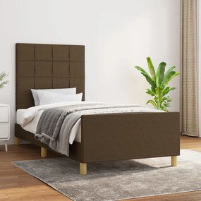 Rám postele bez matrace tmavě hnědý 90 x 200 cm textil 3125028