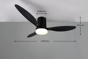 Matně černé LED stropní svítidlo ø 132 cm Göteborg – Reality
