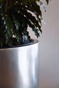 Exkluzivní květináč CITY, sklolaminát, výška 80 cm, stříbrná metalíza