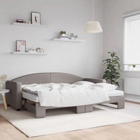 Válenda s přistýlkou a matracemi taupe 80 x 200 cm textil 3197204