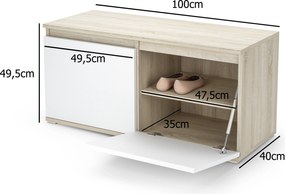 Eka Předsíňová stěna s čalouněnými panely Trinity 33 - Sonoma / Černá 2316