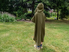 Nelly Mušelínové pončo dětské - Khaki Rozměr: 122 - 140 cm