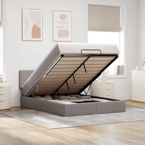 Osmanská postel s matrací &amp; LED Taupe 140x190 cm Látka 3312226