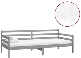 vidaXL Marketos Denní postel s matrací 90 x 200 cm šedá masivní borové dřevo