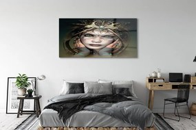 akrylový obraz Ženské modré oči 140x70 cm