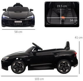 HOMCOM Dětské elektrické autíčko AUDI RS e-tron GT s dálkovým ovládáním, bezpečnostním pásem, klaksonem, hudbou a světlomety, do 5 km/h, pro děti od …