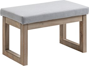 HOMCOM Taburet na nohy Čalouněný taburet s dřevěnými nohami 68x38x42 cm šedý Taburet do obývacího pokoje Ložnice Předsíňová lavice | Aosom.de