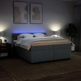 Box spring postel s matrací tmavě šedá 200x200 cm textil 3288303