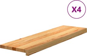 Nášlapy na schody 4 ks světle hnědé 90x25x2 cm masivní dub 3282955